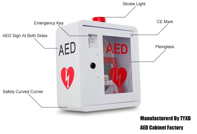 Curved Corner AED Defibrillator Wall Mounted Box High Safety For Indoor