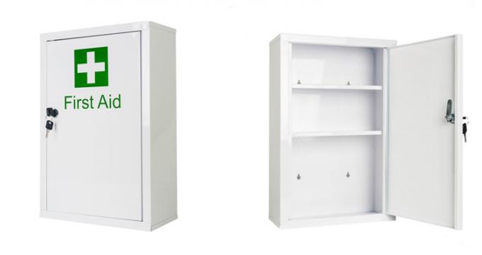 Steel Metal First Aid Cabinet , Lockable First Aid Box 460x300x140mm