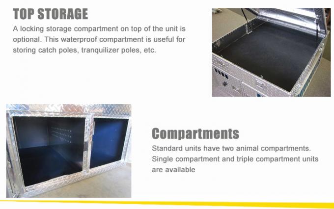 Comfortable Heavy Duty Aluminum Dog Box , Aluminium Dog Cages For UTEs