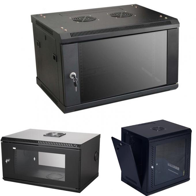 Stable Network Rack Cabinet , 6U Wall Mount Rack For Network Switch