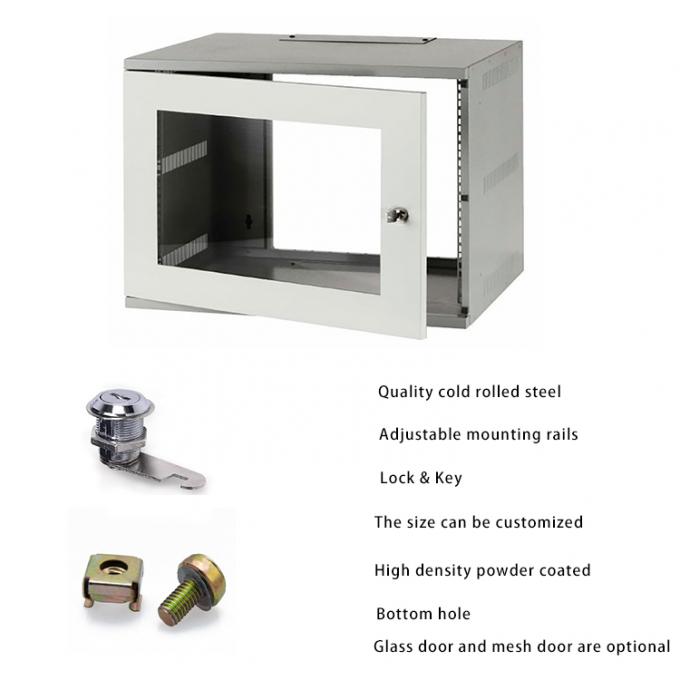 6U 12U Wall Mount Server Rack Cabinet Glass Door / Mesh Door Optional