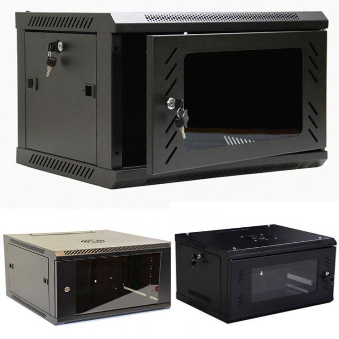Wall Mount Network Rack Cabinet , Black / Customized Color Network ...
