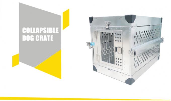 Collapsible Aluminum Single Dog Box With Heavy Duty Slam Latch Lock System