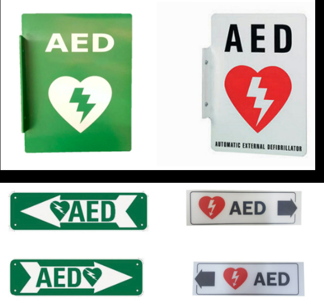 Printable Wall Mounted AED Wall Sign TUV CE White Green