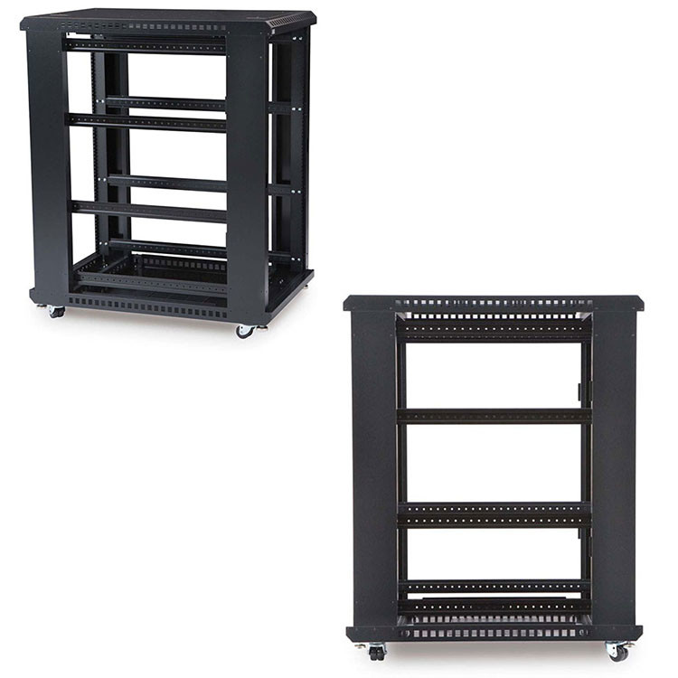 Open Frame Network Rack Cabinet , Cold Rolled Steel 22U 18U Server Rack