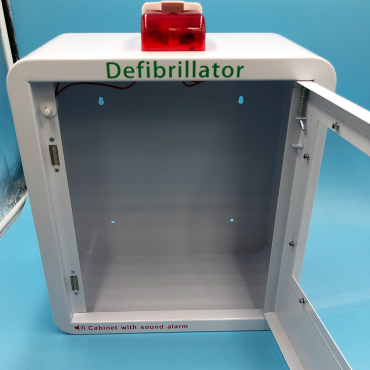 Round Corner AED Defibrillator Wall Mounted Box With Audible Alarm