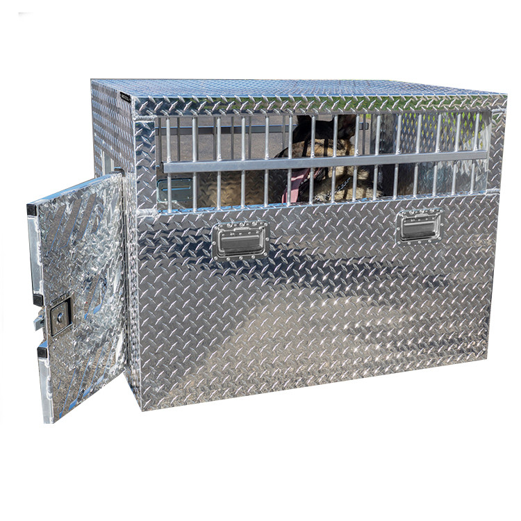 K9 Full Weld Single Aluminum Diamond Plate Hunting Truck Dog Box
