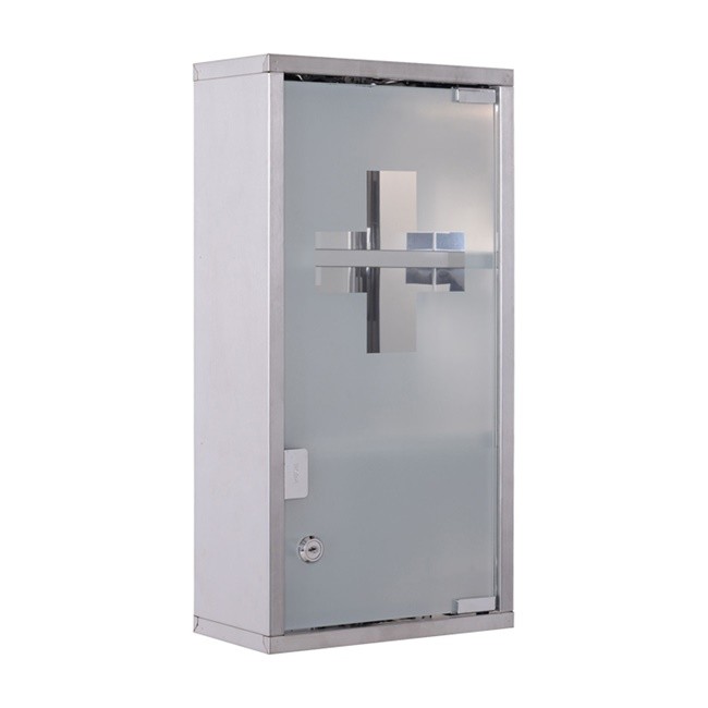 Lockable Stainless Steel Wall Mounted First Aid Medicine Cabinet with 2 ...