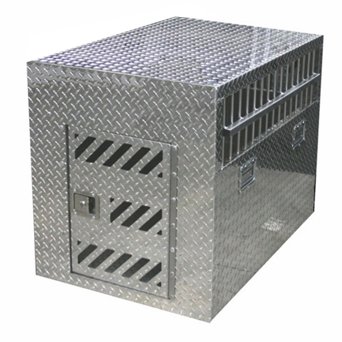 K9 Full Weld Single Aluminum Diamond Plate Hunting Truck Dog Box