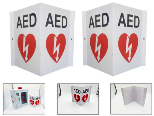 3D Automated External Defibrillator Sign Durable Heart Sign AED Anti Fading